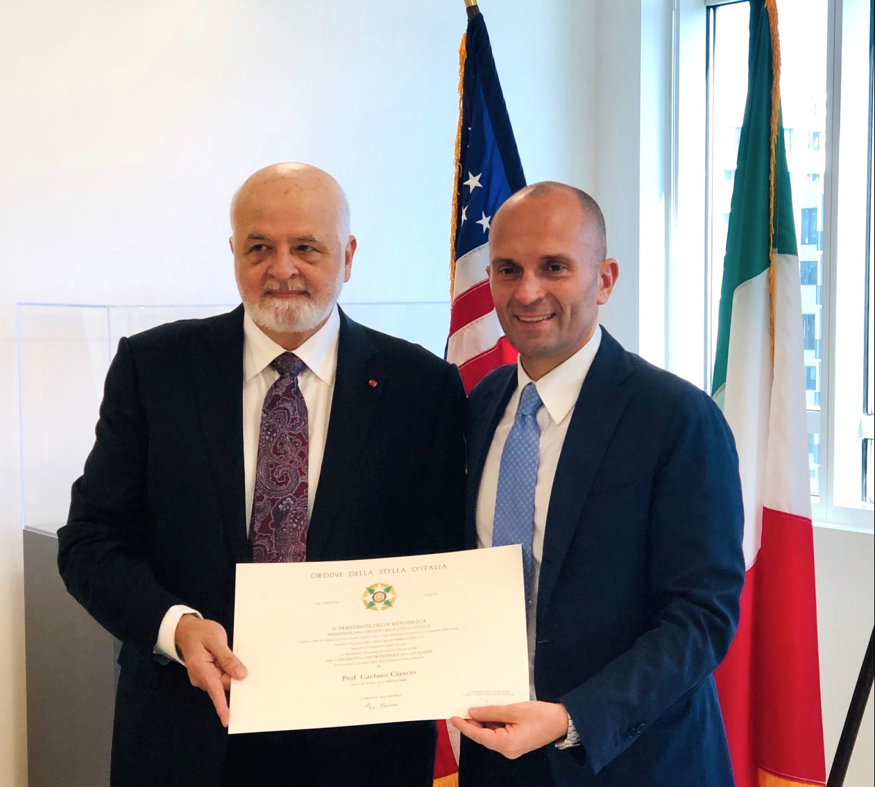 Dr. Gaetano Ciancio Awarded the Knight of the Order of Star of Italy ...